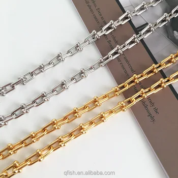 Wholesale Luxury U Shape Link Chain Metal Chunky Stainless Steel 18k ...