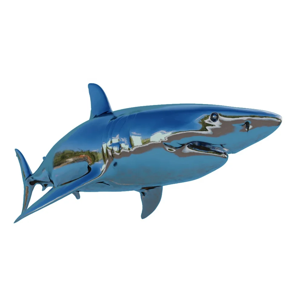 3D Life Size Metal Shark Model Statue for Outdoor Decor