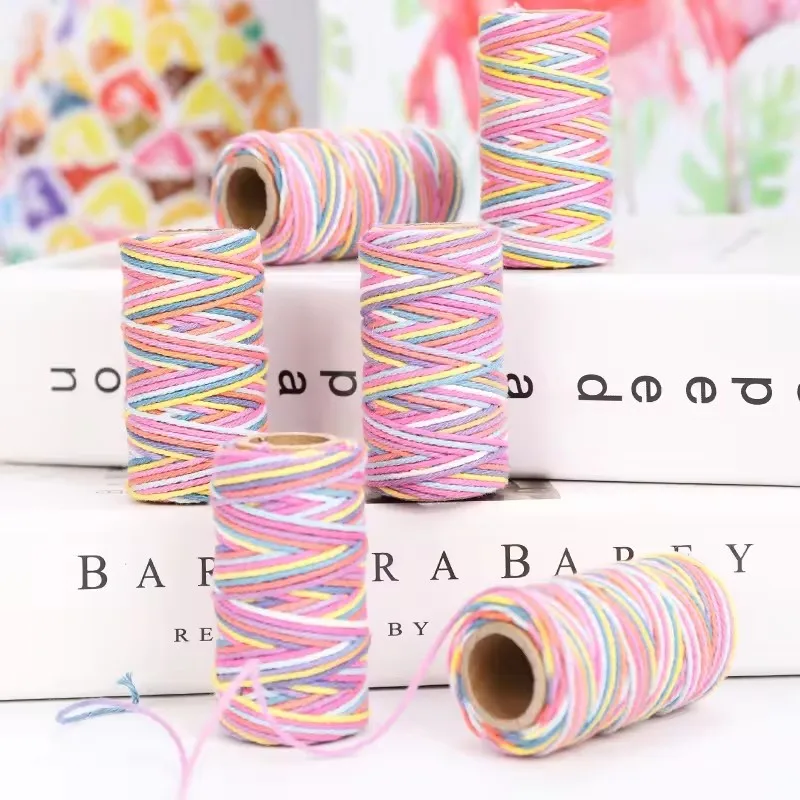 Bohemian Creative Diy 1mm Colored Section Dyed Cotton Rope Macrame ...