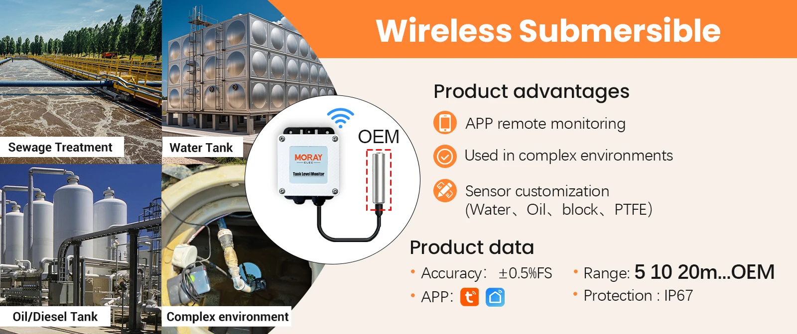Wireless Level Monitor for Water & Oil Tanks - Lorawan Sensors, 4G ...