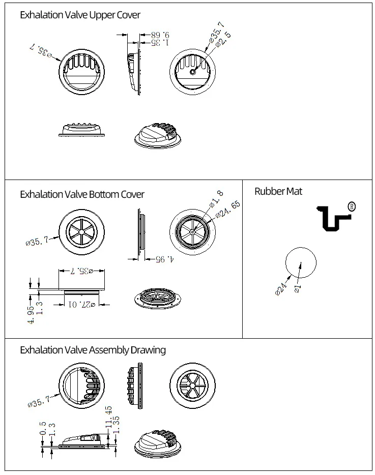 Plastic Silicone Rubber Swivel Breathing Circuit Exhalation Valve ...
