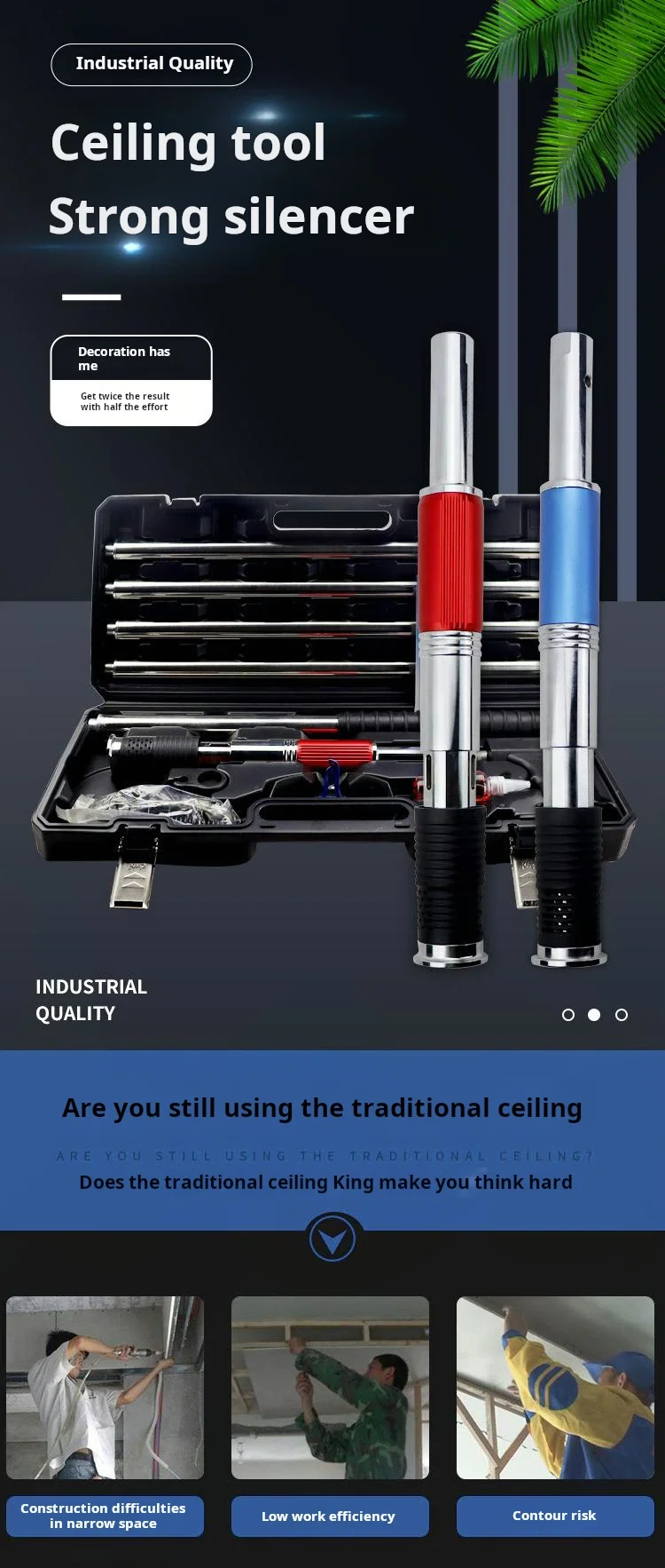 Special Ceiling Nail Gun - Adjustable Power & Silencer