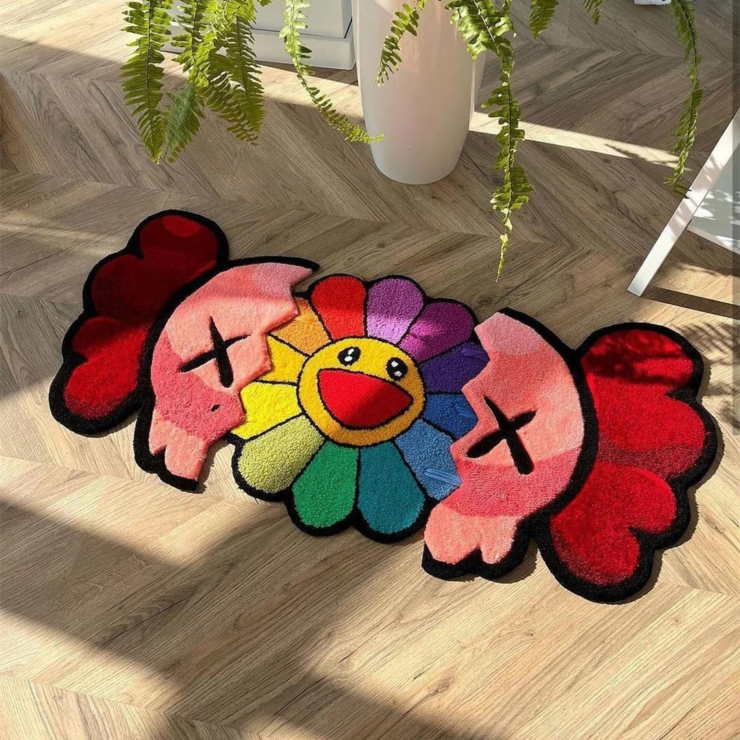 Eco-friendly Custom Tufted Rug Rectangle Shape Small Size Anime Hand ...