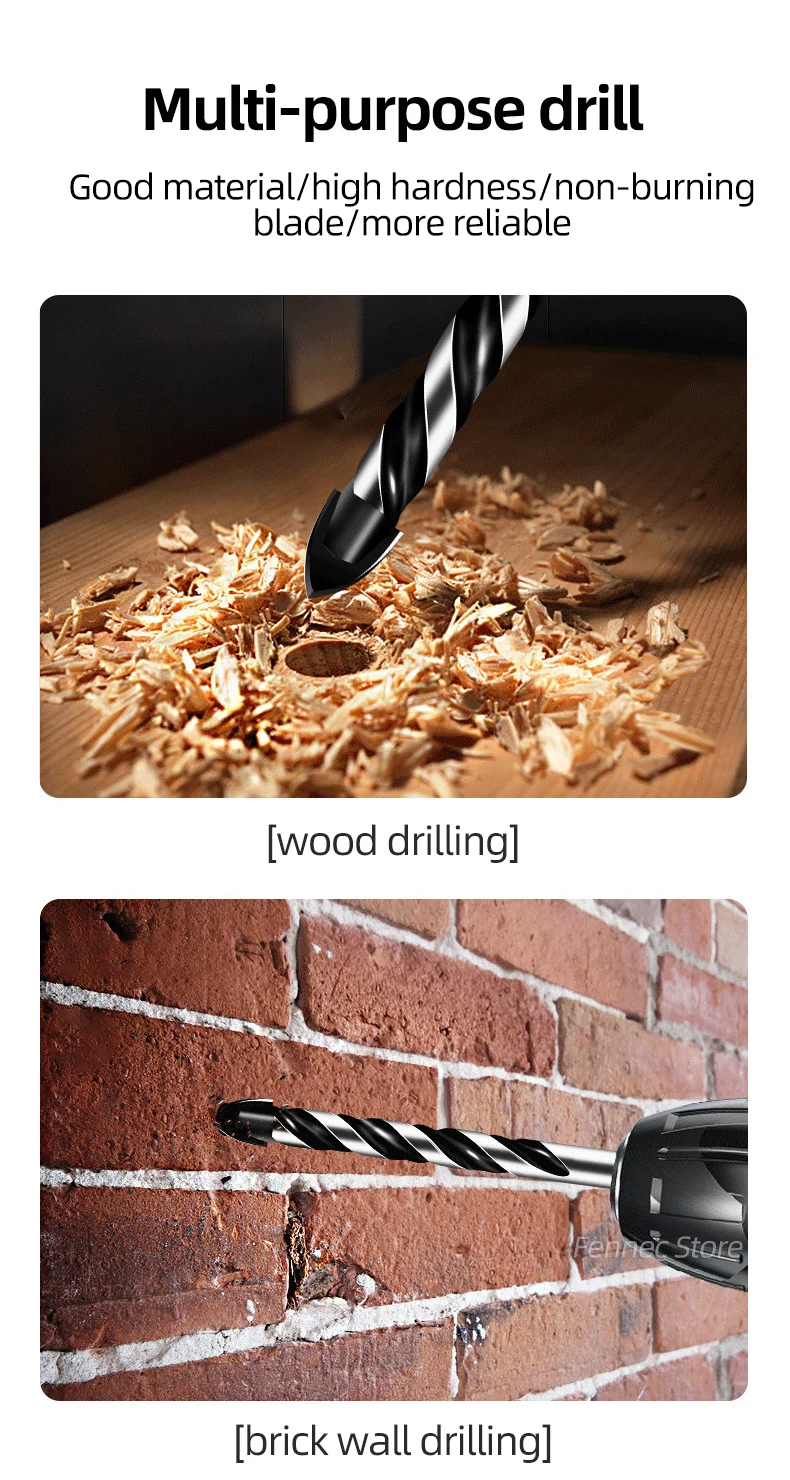 10pcs Multifunctional Triangle Diamond Drill Set 3-12mm Glass Metal ...