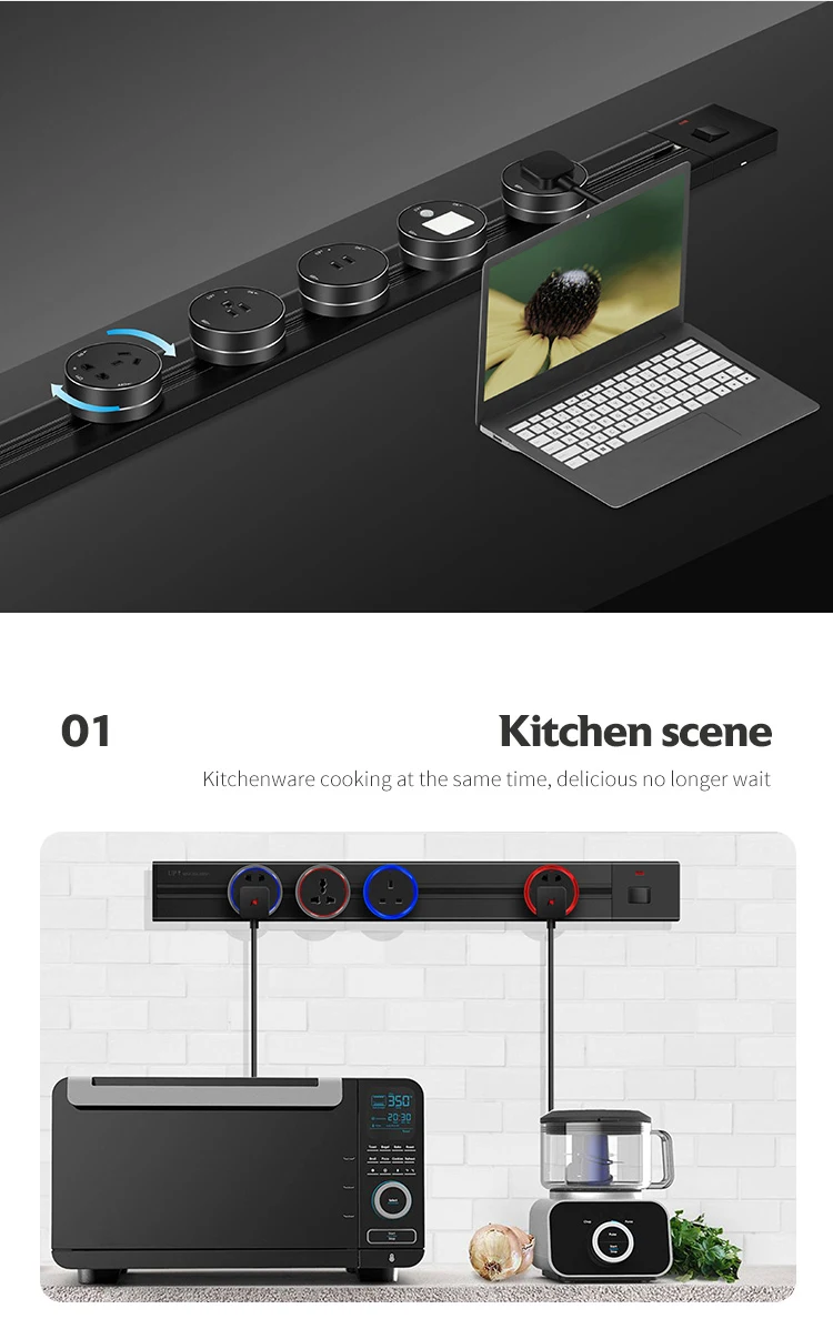 Universal Multi Smart Office Desk Power Rail Track System Electric ...