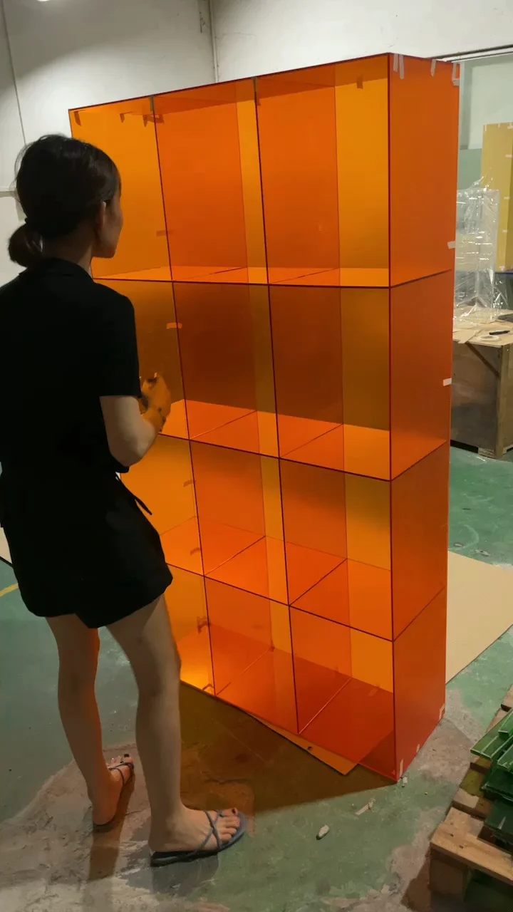 Xinkeda Custom Acrylic Colorful Acrylic Shelves Countertop Display Case ...