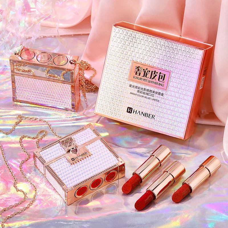 Link Bag Lipstick Kit | 4 Colors Luxury Velvet Matte Lipsticks for Lady ...