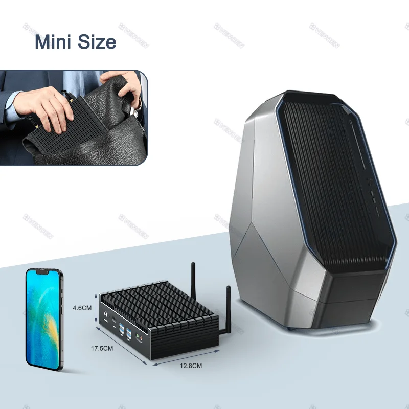 12th Generation Portable ITX Mini Desktop PC Ultra 4K Screen ...