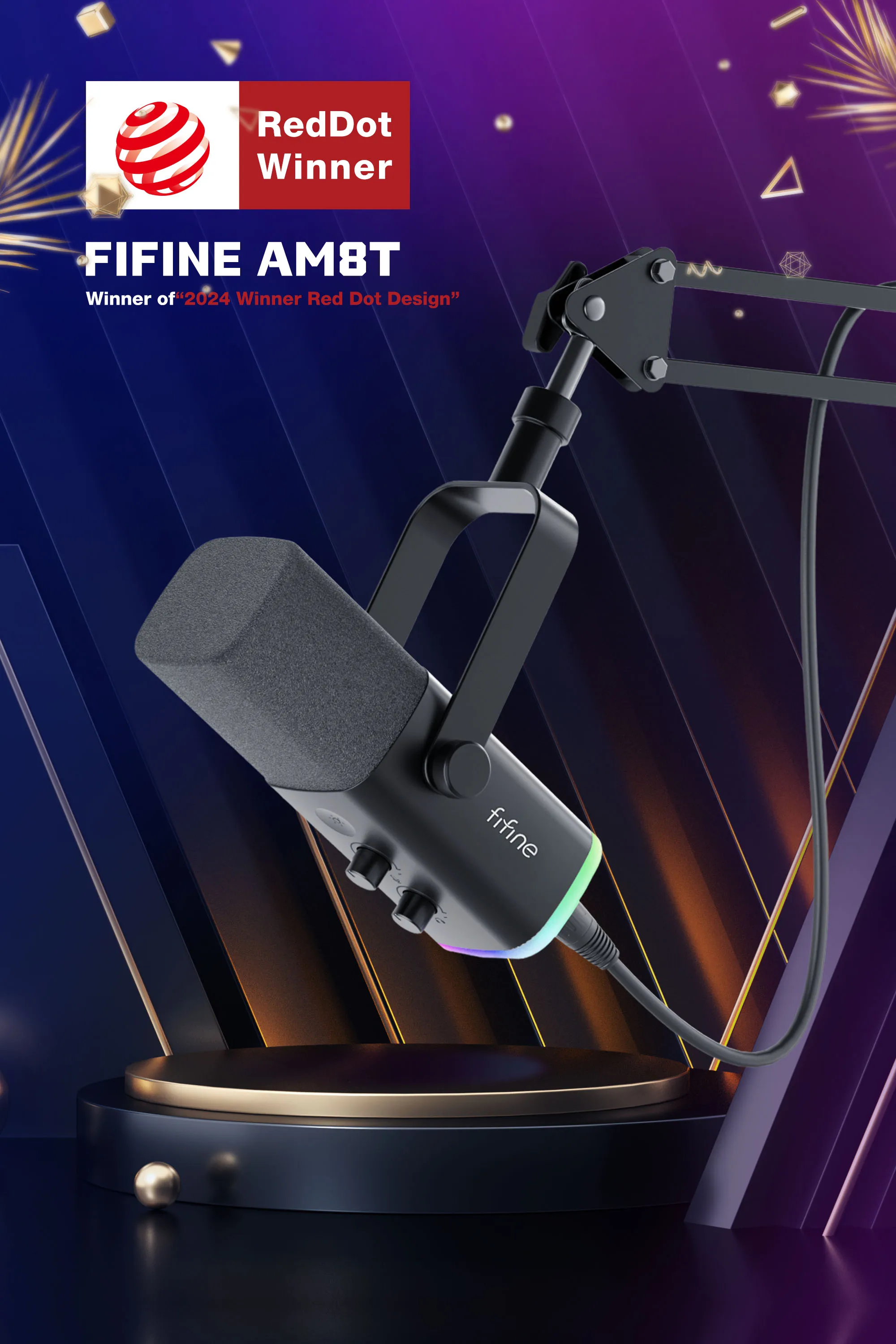 Fifine AM8T Gaming Microphone - Professional Live Streaming