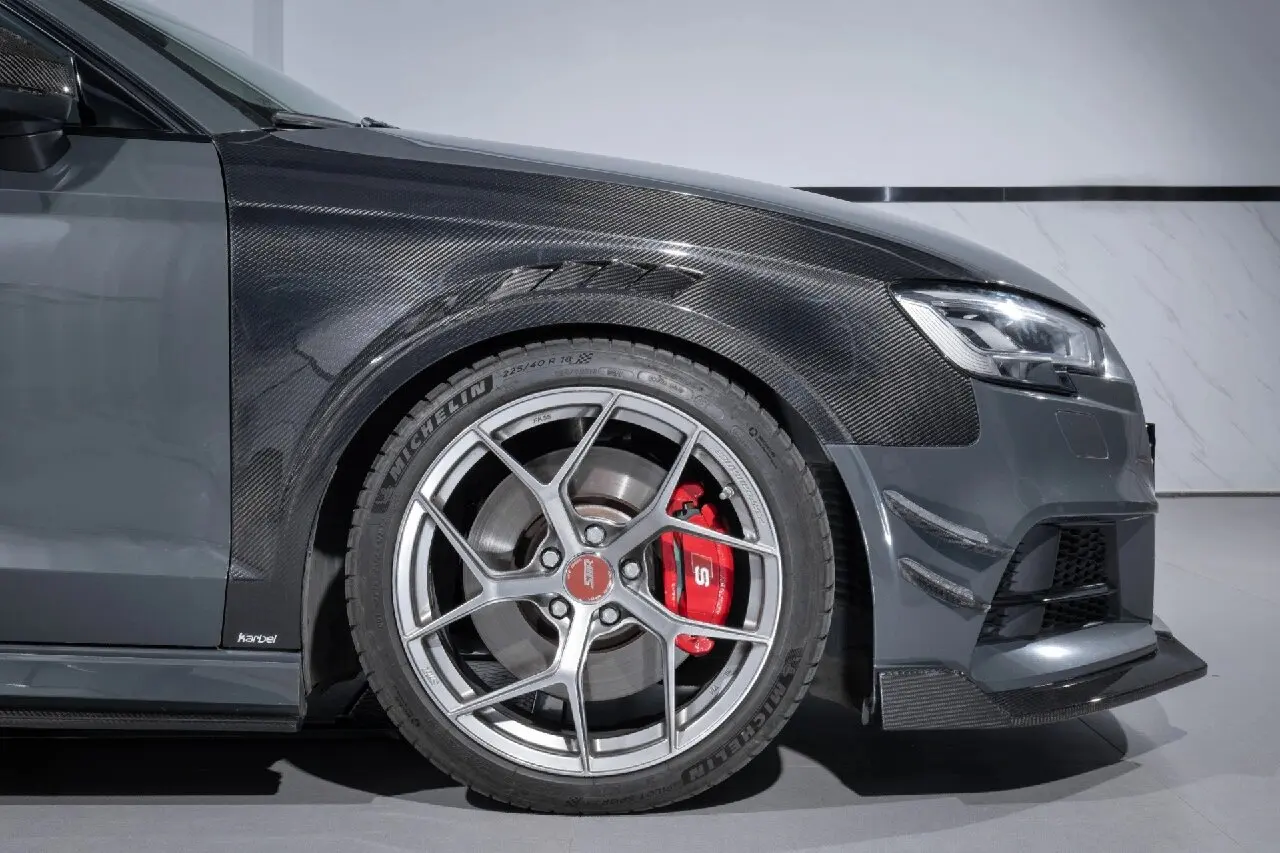 Kb Style Carbon Fiber Front Bumper Lip Carbon Black Front Lip For Audi ...