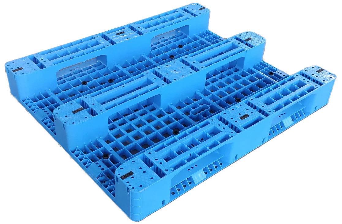 Plastic Pallets Heavy Duty 1200x1000mm Blue 3 Skids 4 Way Entry ...