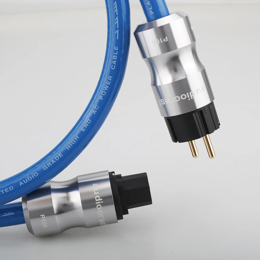 Audiocrast P111 High Power EMC Shield AC Speaker Cord Silver Plated