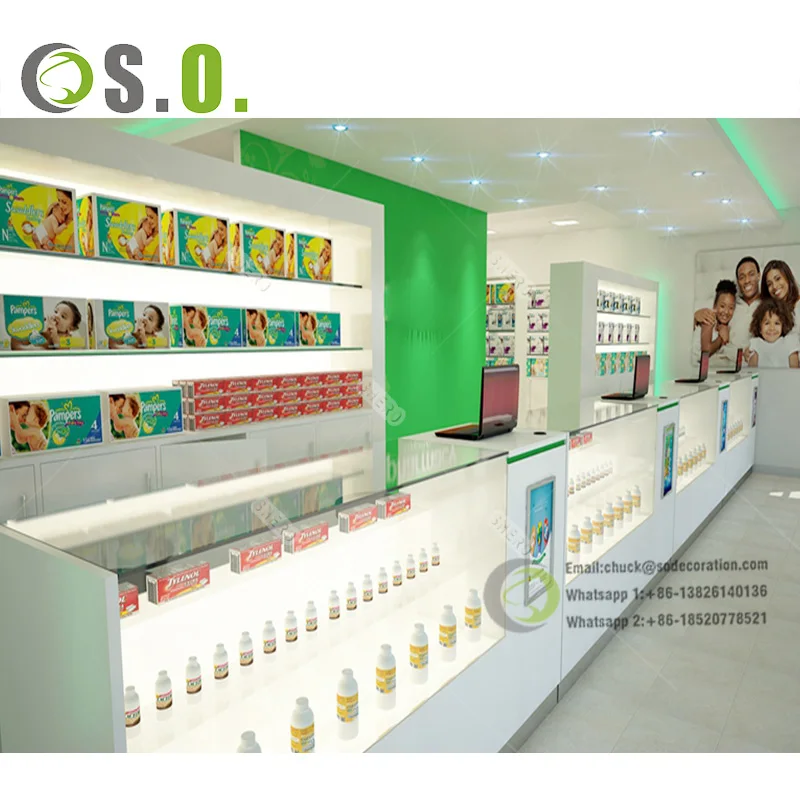 Modern Pharmacy Store Interior Design Medical Store Counter Design ...