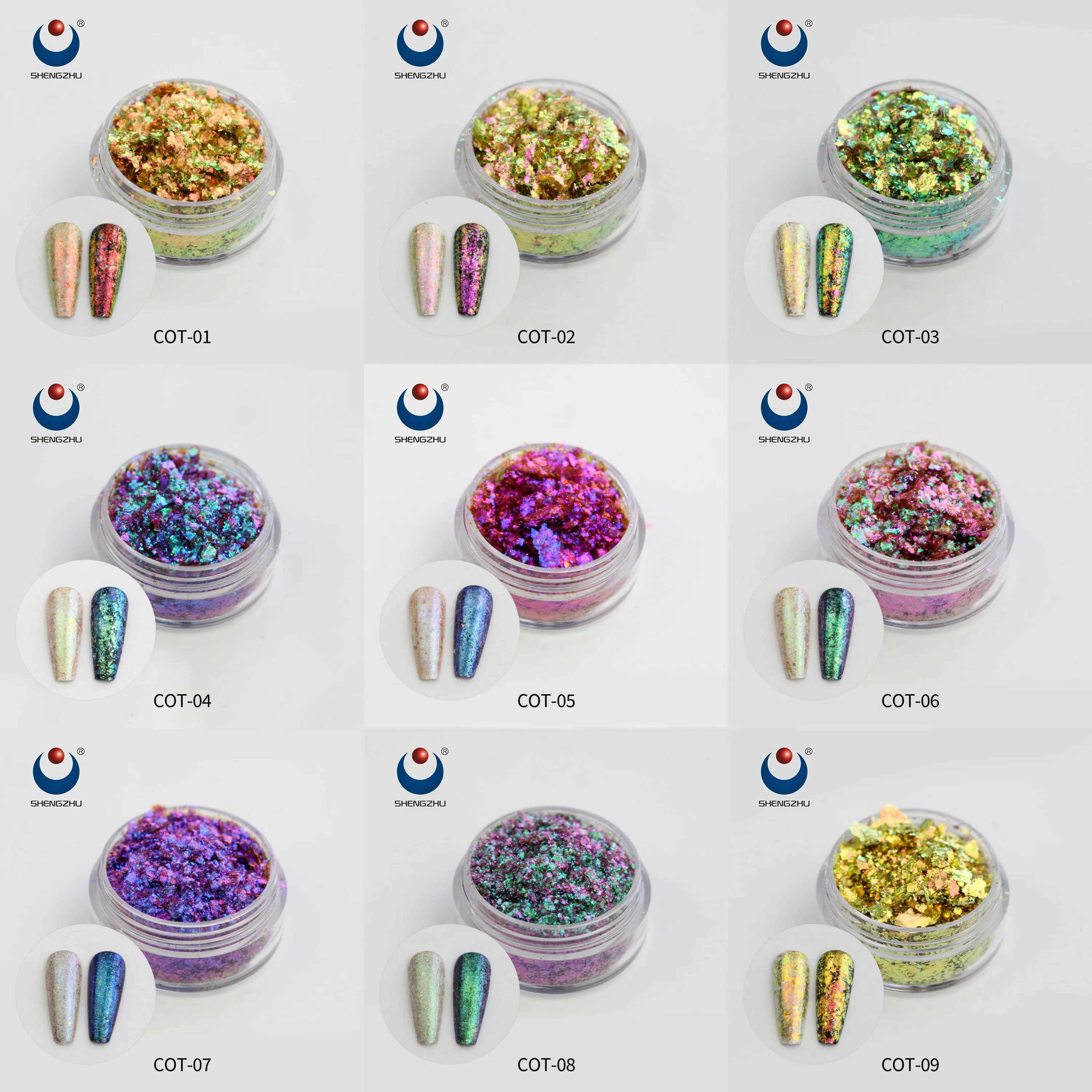 Transparent Opal Flakes 12 Colors Multichrome Holographic Aurora ...