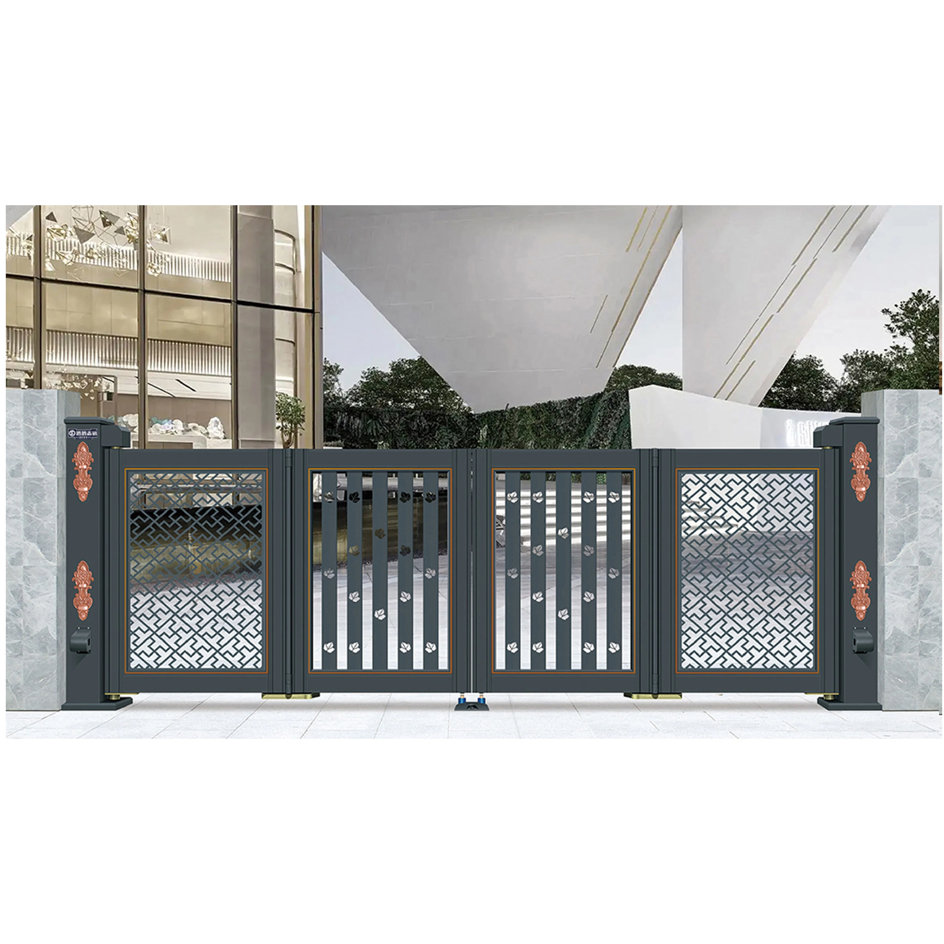 Modern Metal Aluminum Sliding Fold Gate Security Folding Sliding Gate ...