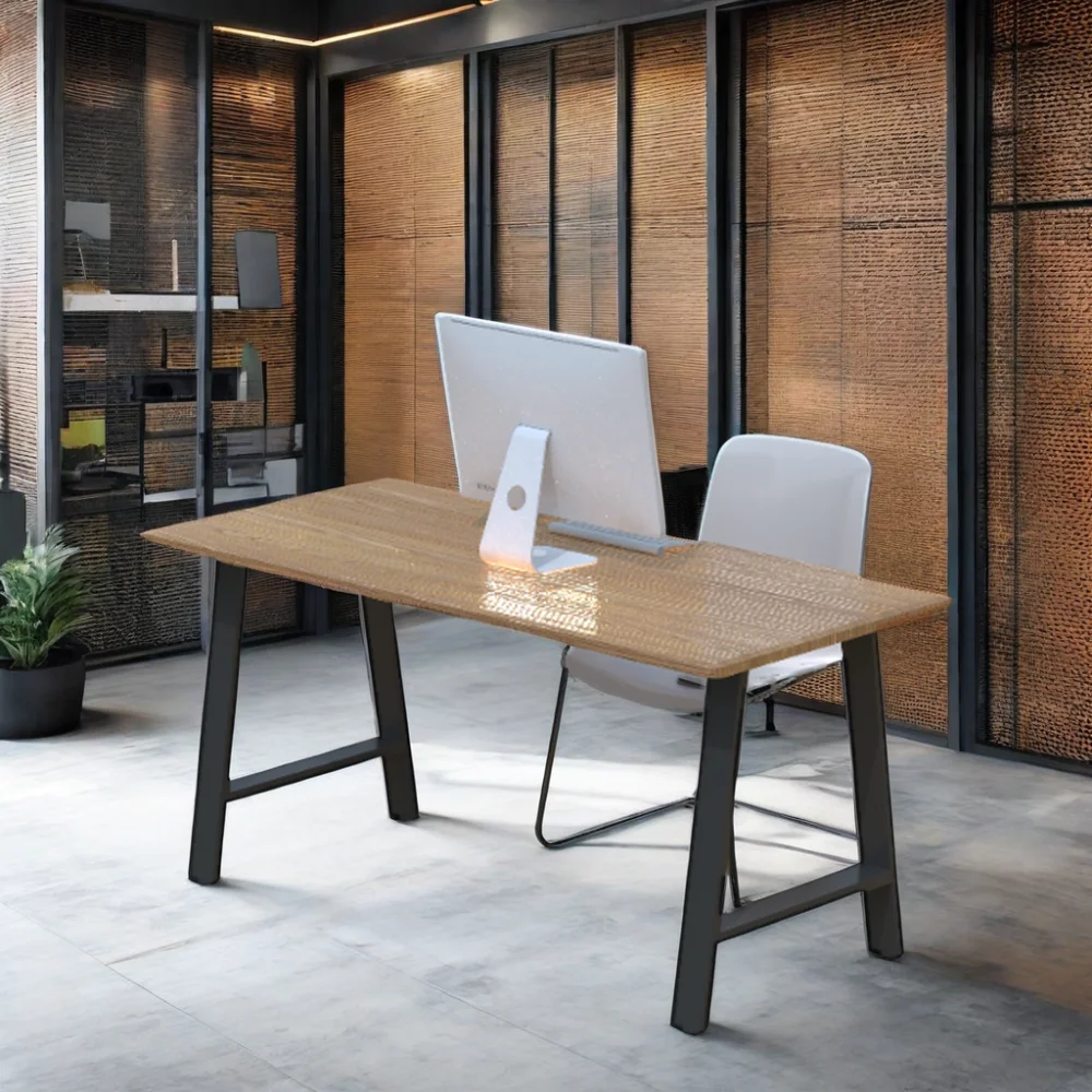 Industrial Cast Iron Steel Frame A Shape Desk Office Bench Dinning ...