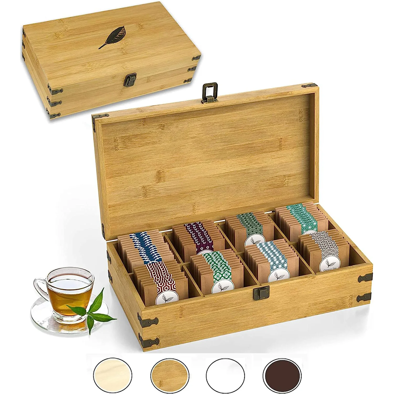 Eco Friendly Bamboo Wooden Tea Bag Storage Stash Box Packaging ...