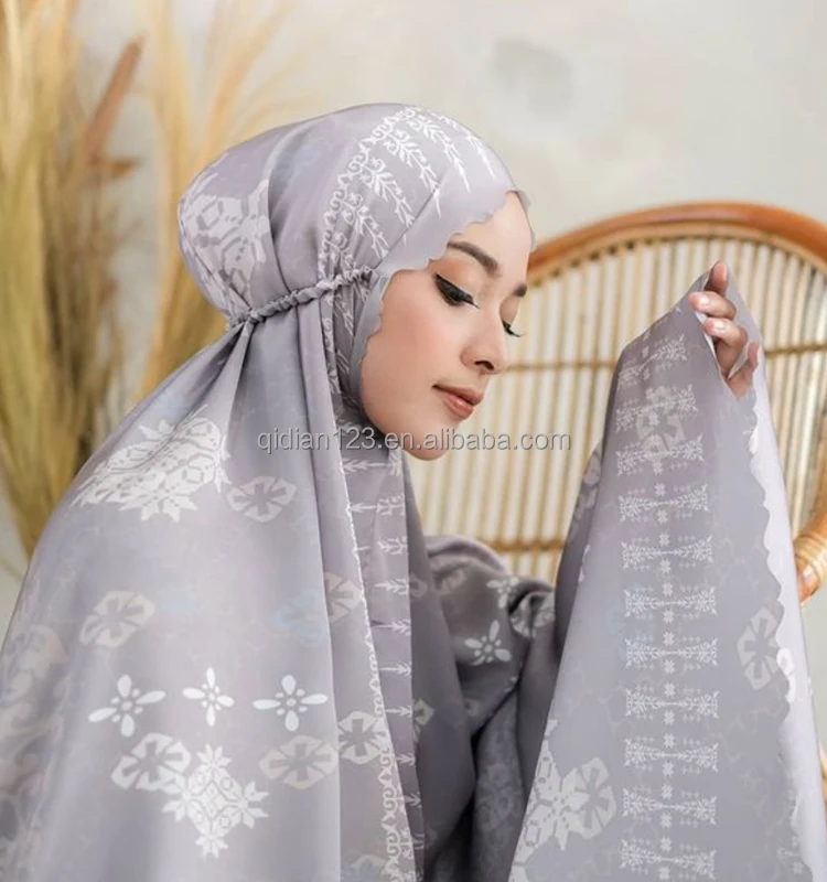 Custom Printed Prayer Set for Muslim Women - Mukena Telekung Hijab with ...