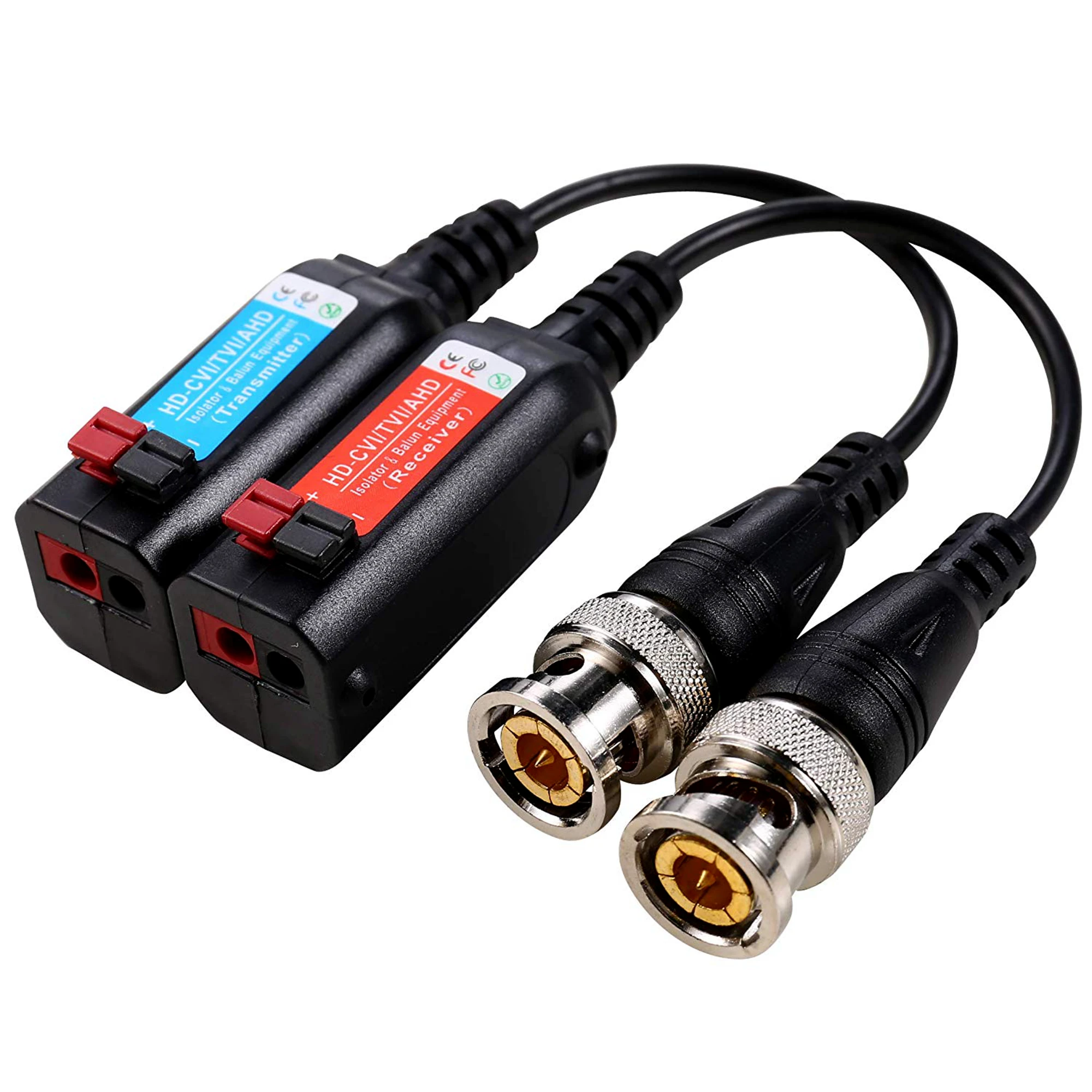 Bnc To Rj45 Cat5 Video + Data +power Balun Connector For Cctv Ptz ...