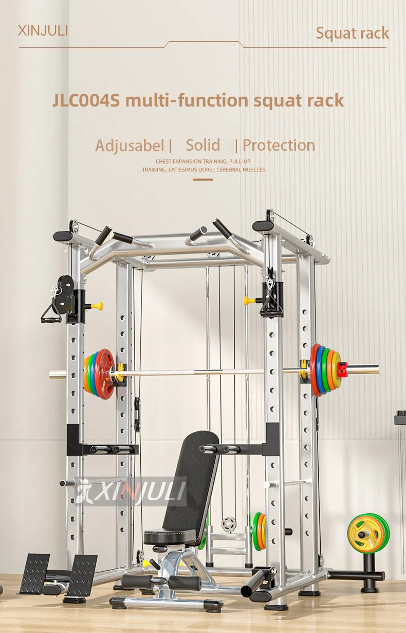 Adjustable and Portable Power Rack for Strength Training Barbell and ...