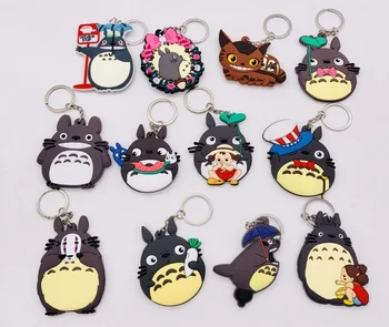 Soft Pvc Cartoon Figure Totoro Key Chain Key Ring Cute Anime 3d Double ...