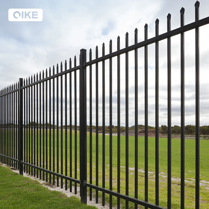 Customized Easily Assembled wrought iron garden fence iron spiked fence ...