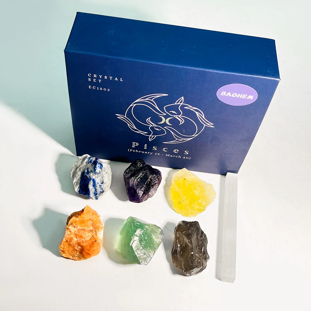 New Arrival Twelve Constellation Stone Set natural crystal zodiac ...