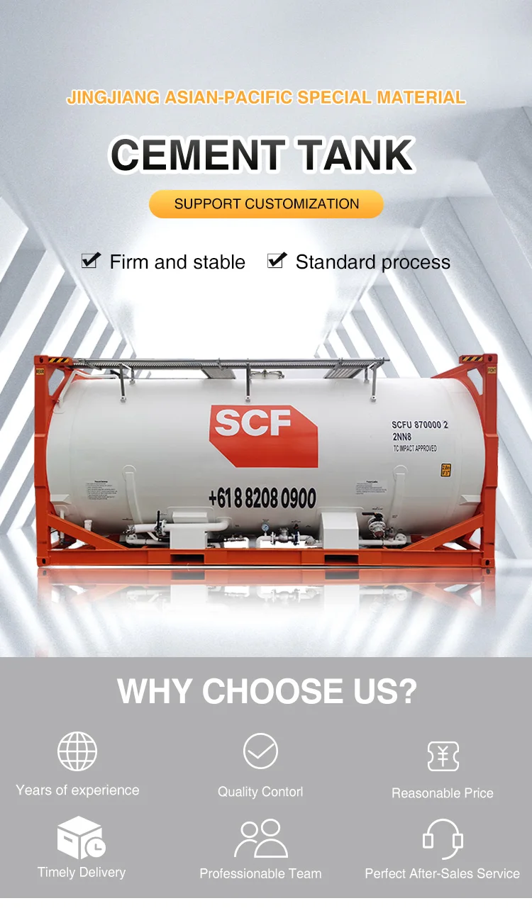 New Design 20ft 26000 Liters Cement Transport Tank Container - Buy ...