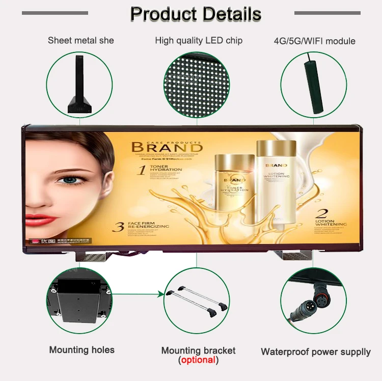 Waterproof Car Roof Moving Advertising Billboard Wifi Led Display ...