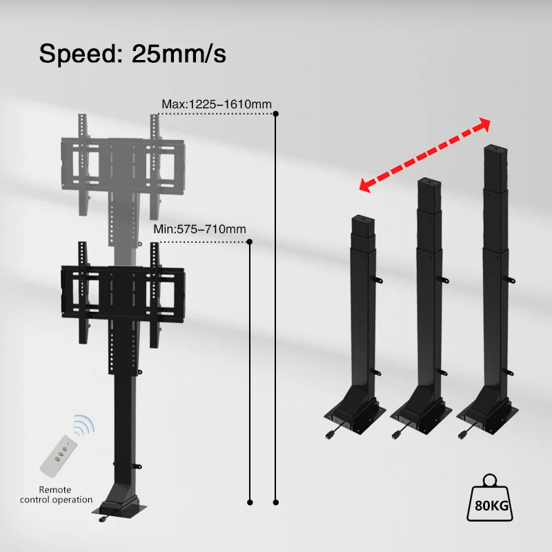 Electric Motorized TV Mount Lift - 32 to 70 Inch Compatibility