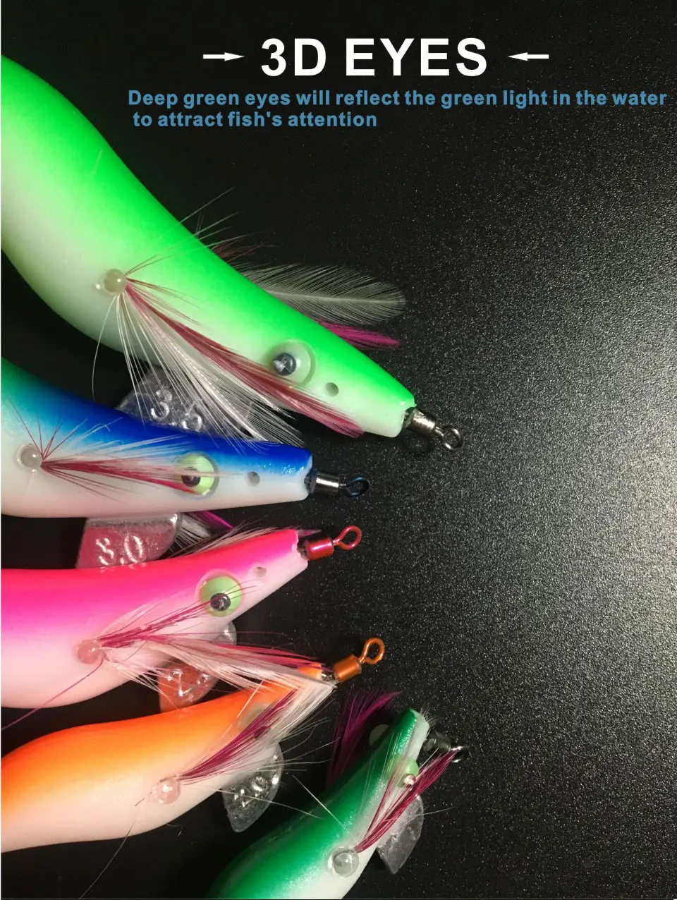 Colorful Wooden Shrimp Blaze Jenny Wooden Shrimp Boat Model Luminous Artificial Bait Squid Jig ...