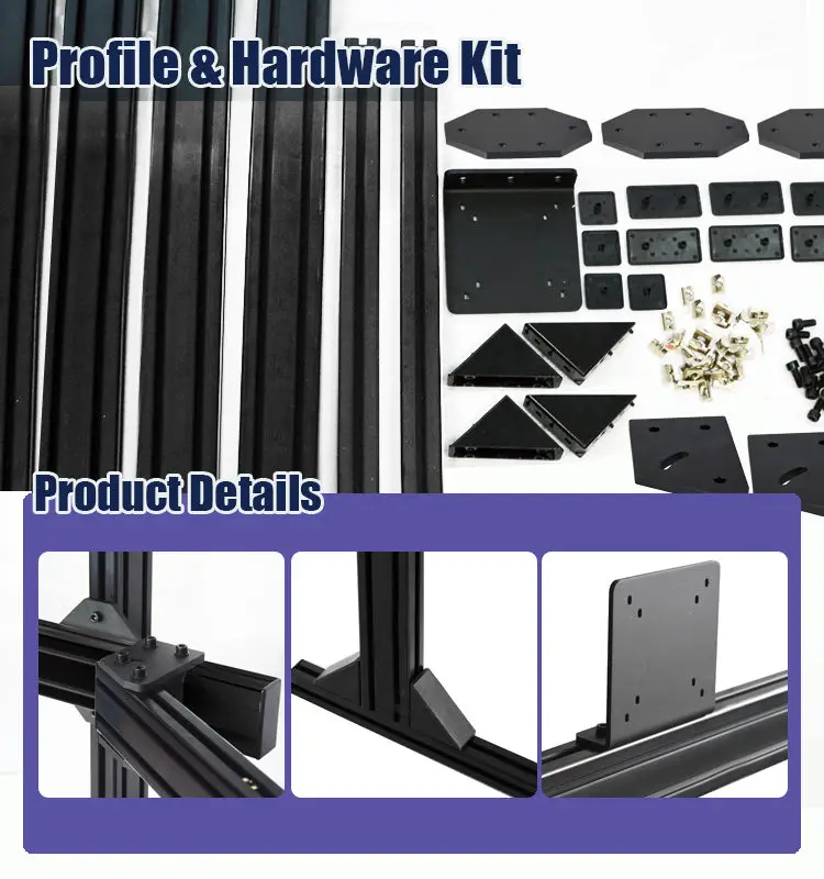 Wholesale Black Color Diy Sim Racing Triple Monitor Stand 3 Screen ...