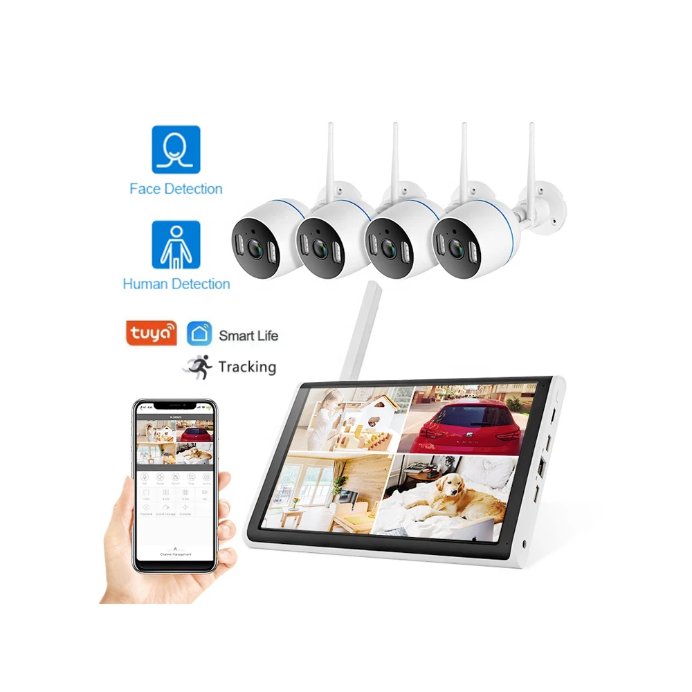 Drop Shipping Tuya 3MP Wifi Wireless Camera Monitoring Nvr Kit Ce H.265 ...