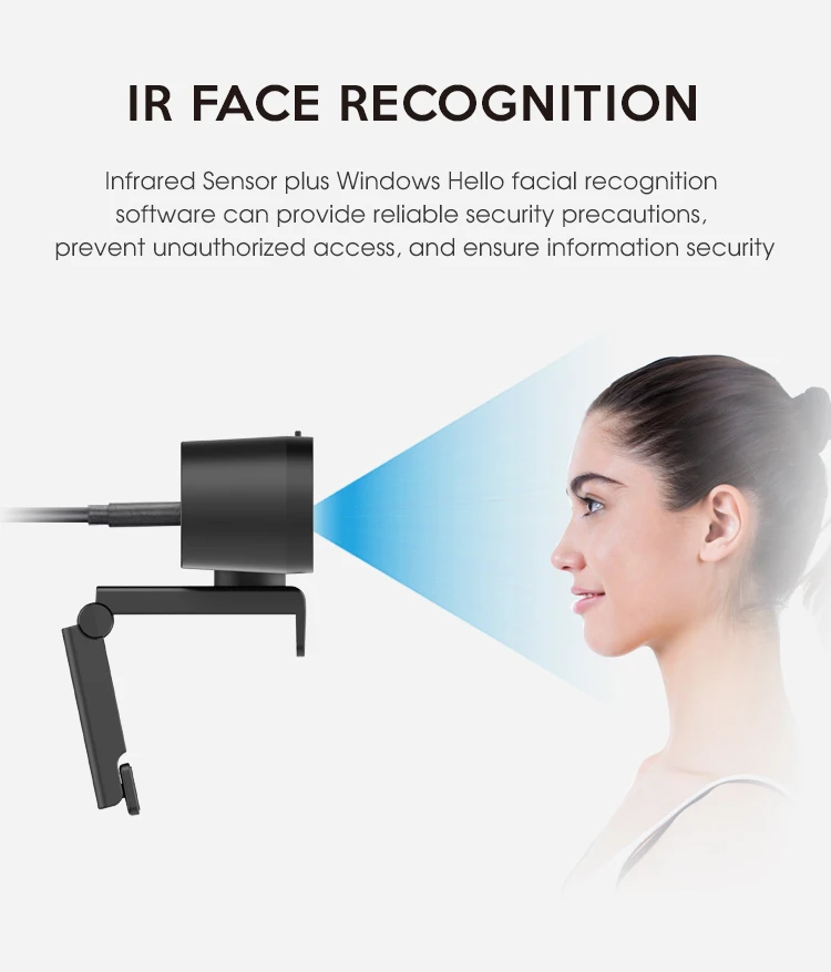 1080P Windows Hello Face Recognition Webcam for Pc/laptop