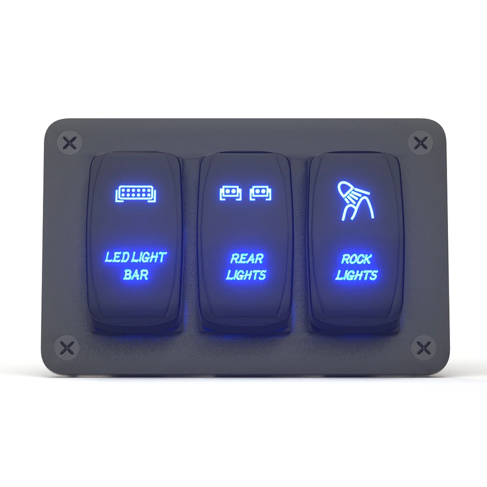 Daiertek 3 Gang ON/OFF LED Light Bar Switch Panel for Trucks