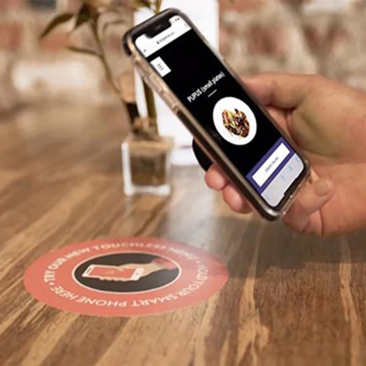 Round Rfid Table Label Printable 13.56mhz Smart Passive Rfid Nfc Menu ...