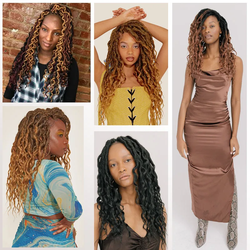 16 Inch Gypsy Locs Wavy Curly Distressed 24 Inches Hair Extensions Soft ...