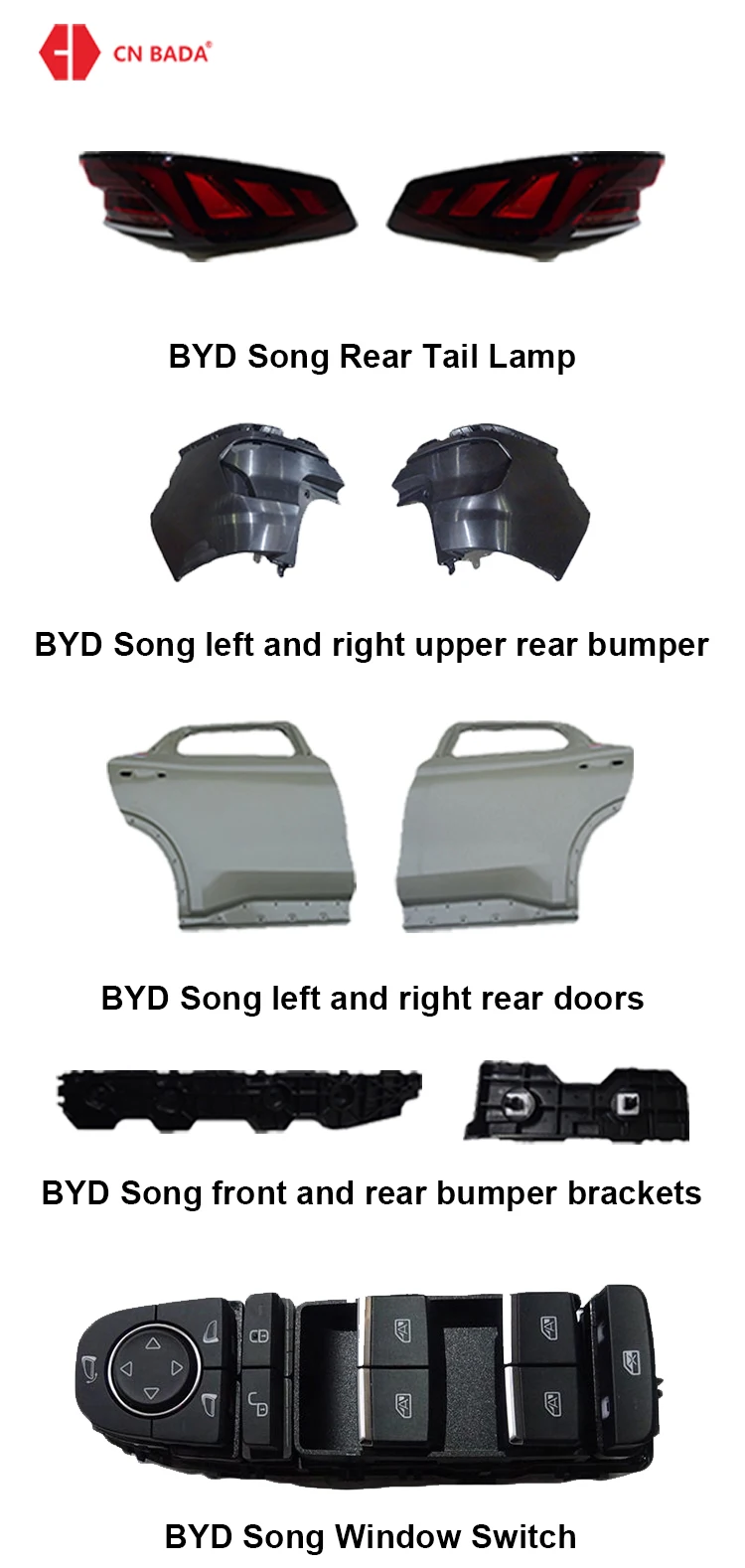 Electric Car Auto Byd Spare Parts Accessories Byd Song Plus Ev ...