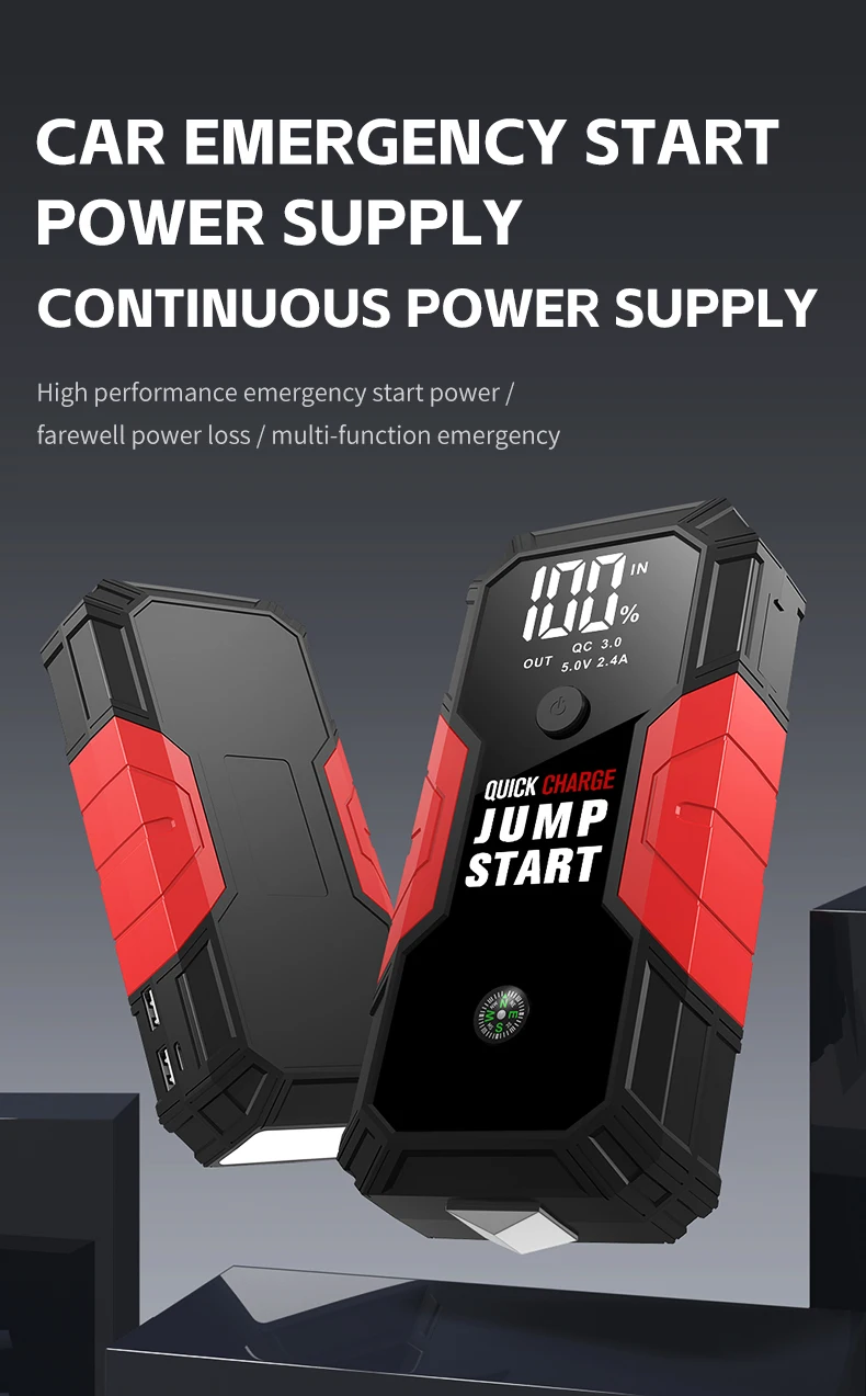 10000mah Portable Jump Starter 500a Outdoor Emergency Car Lithium Battery Jump Starter - Buy Car ...