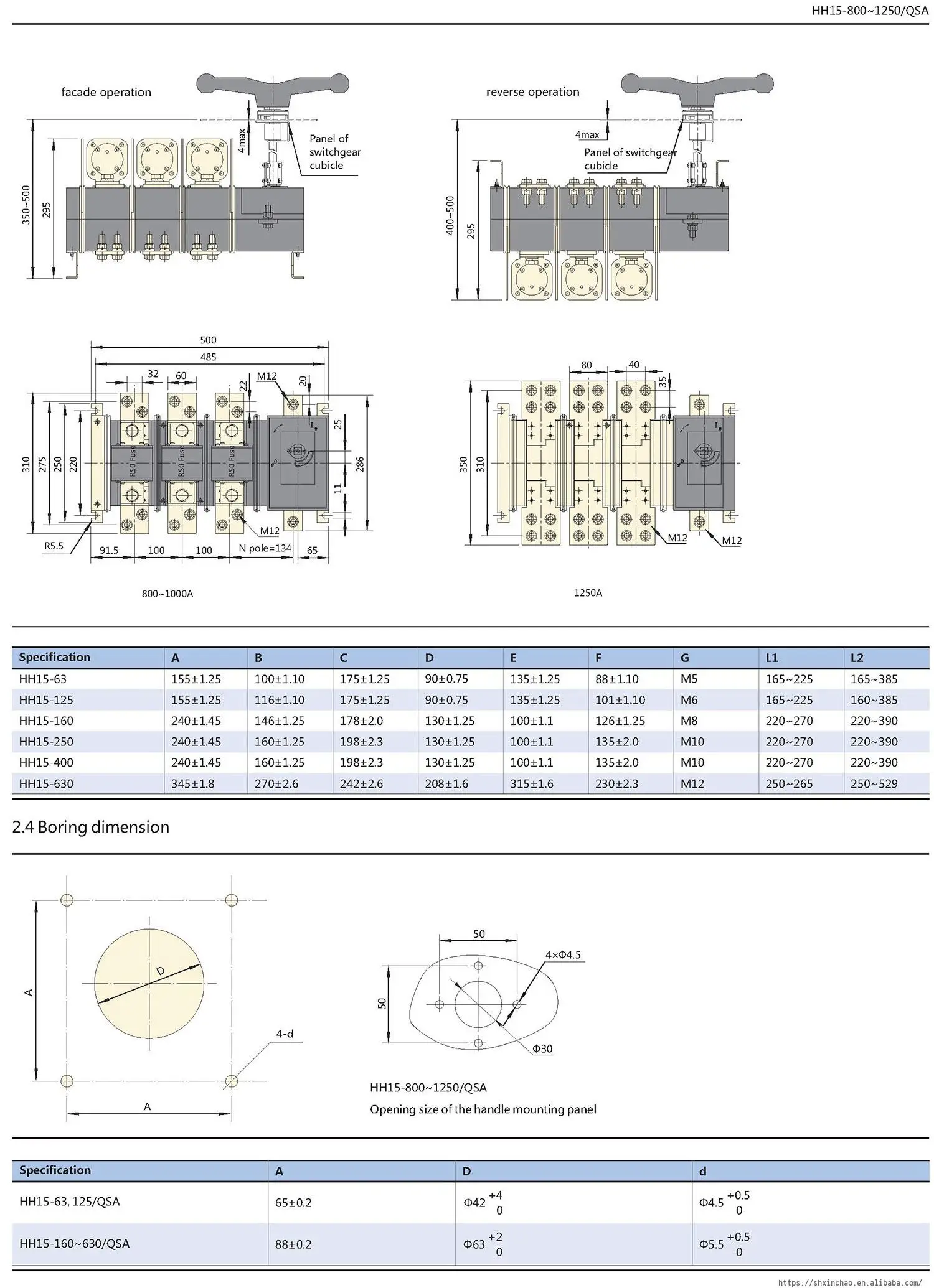 Chint Original HH15 Fuse Switch Disconnector - 1250A