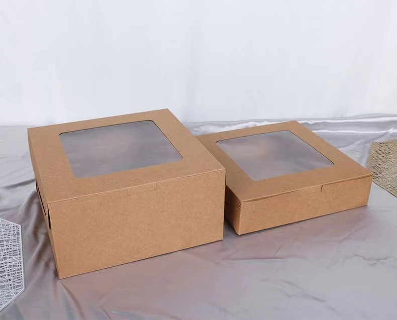 White Paper Bakery Box Square Cardboard Disposable 10 X 10 X 5 Inch ...