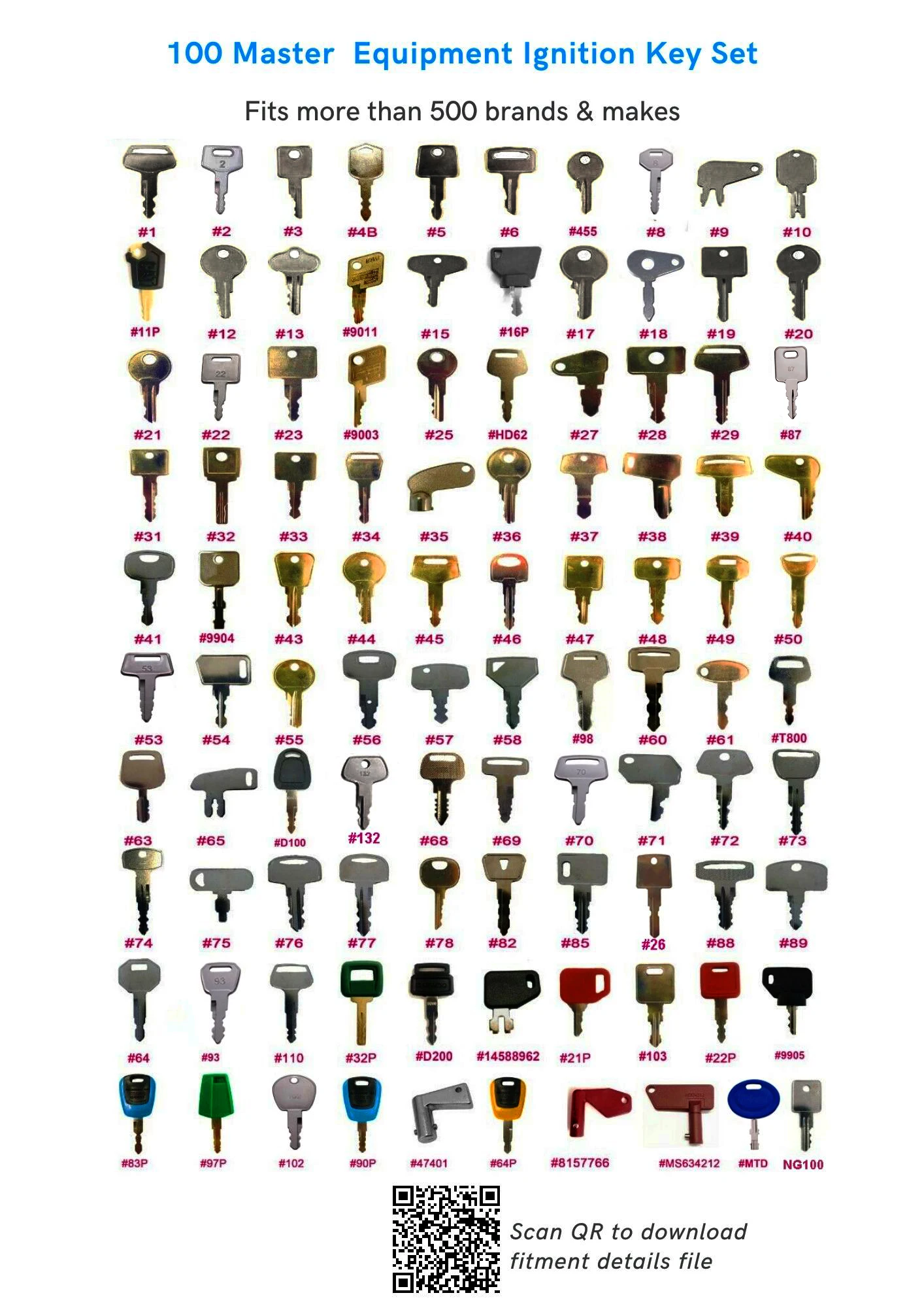 Heavy Equipment Ignition Key For Forklifts Fits Sakai & Komatsu High ...