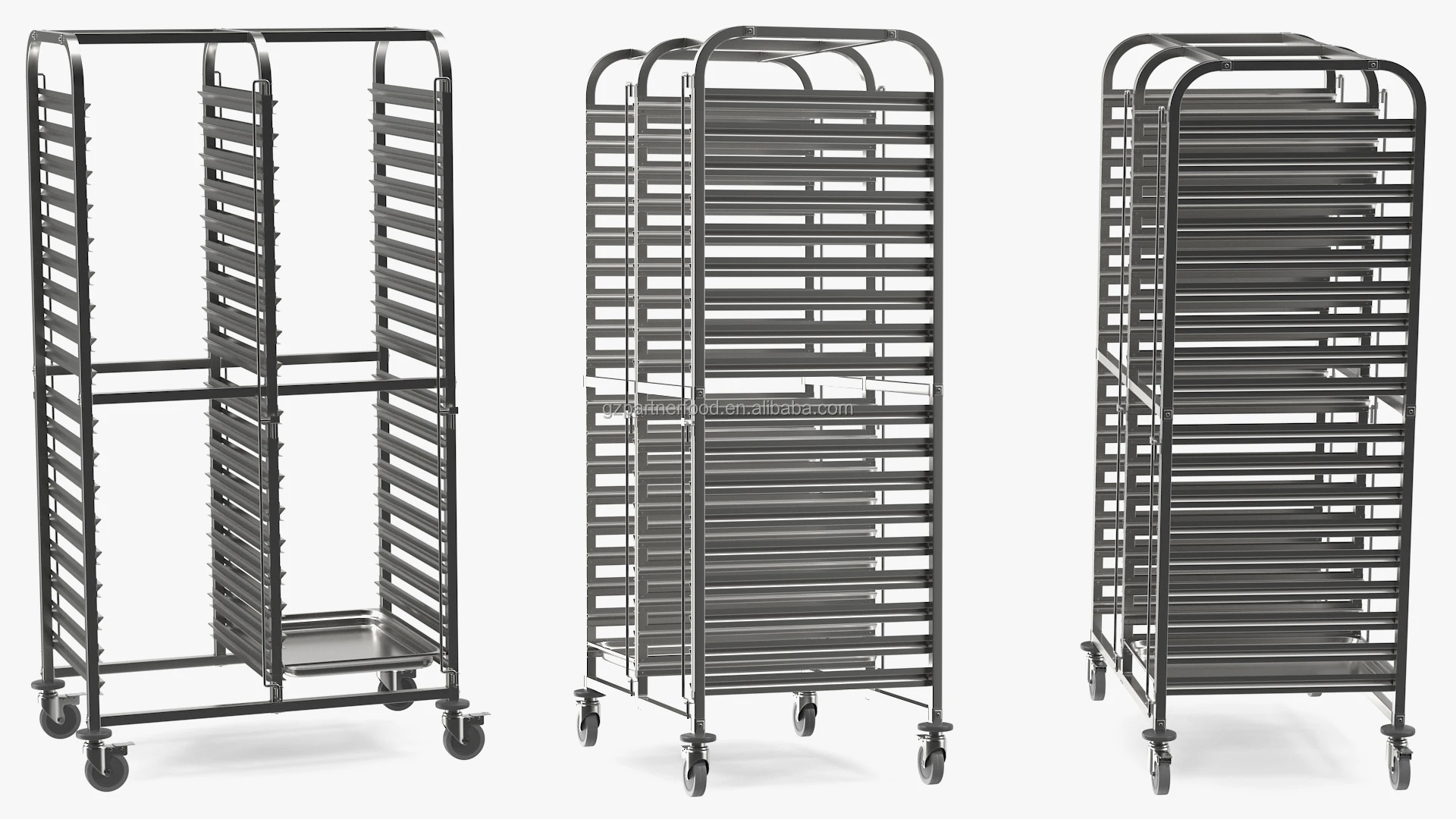 Stainless Steel Cooling Rack Trolley Baking Kitchen Rolling Utility ...