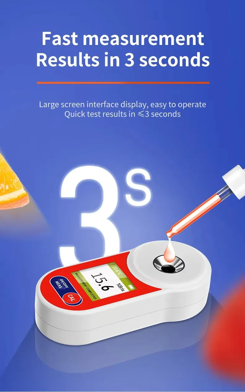 0-55% Handheld Refractometer Brix Scale Sugar Content Sugar Food ...