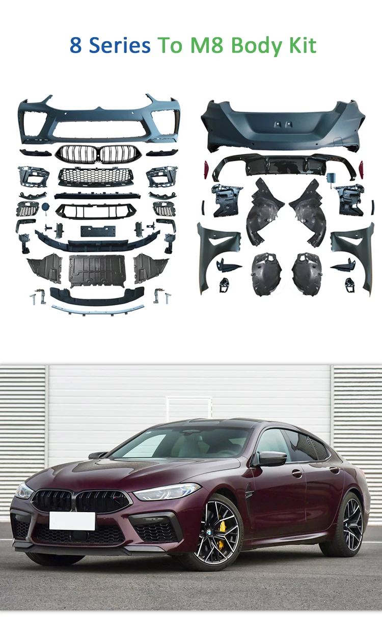 Car Front Bumper Lip Part Bodykit Full Body Kit Set Facelift Upgrade M8 ...