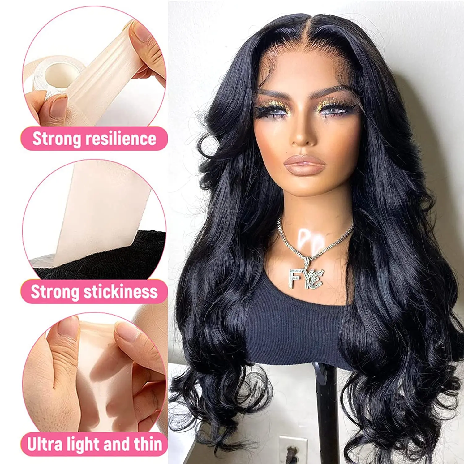 OEM Lace Wig Grids and Knots Eraser Silicone Melting Tape Scalp Tape ...