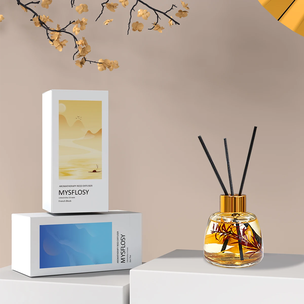 Custom 100ml Aromatherapy Home Fragrance Reed Diffuser Gift Set With ...