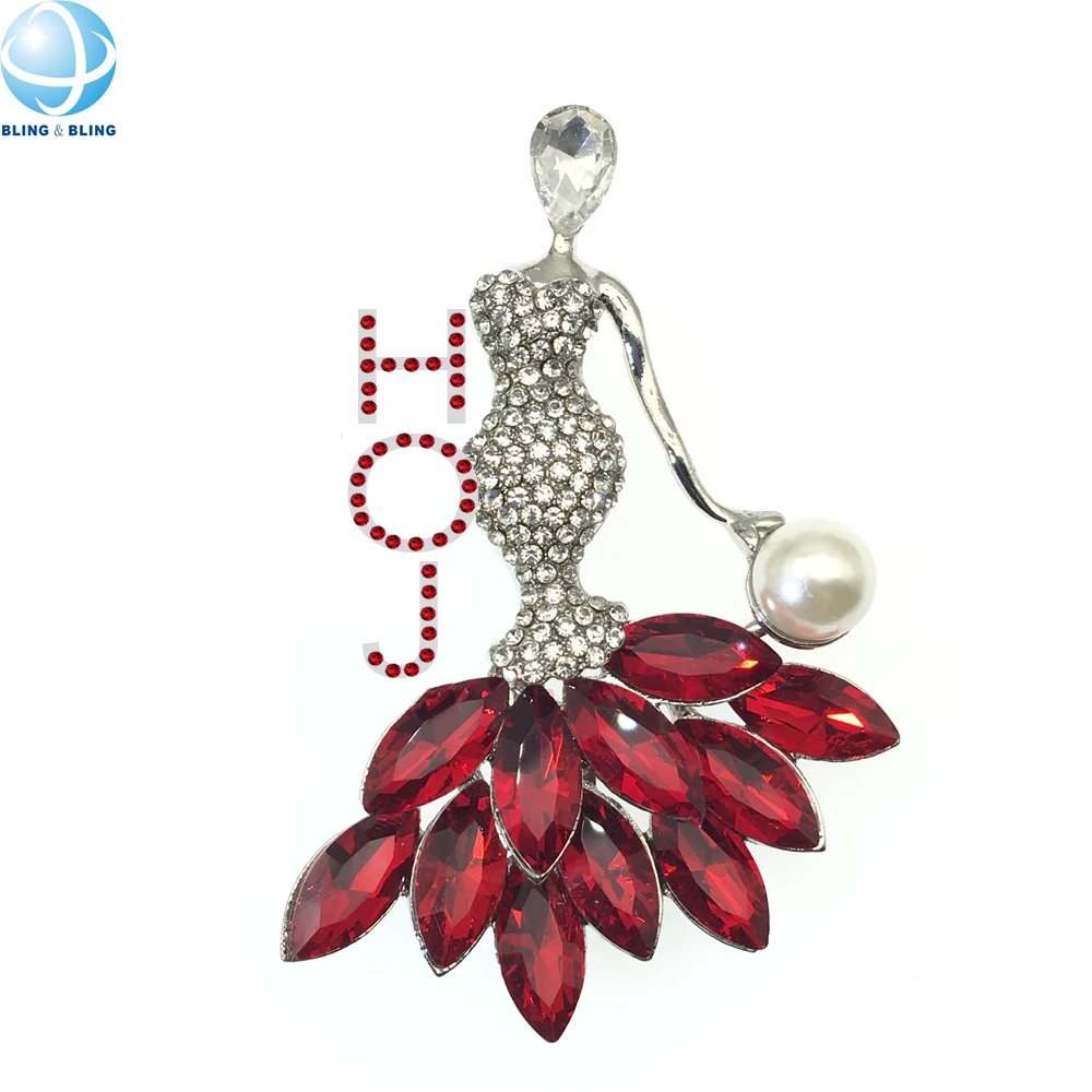 Shiny Red Crystal Heroines of Jericho Lady Dancing HOJ Brooch for Women ...