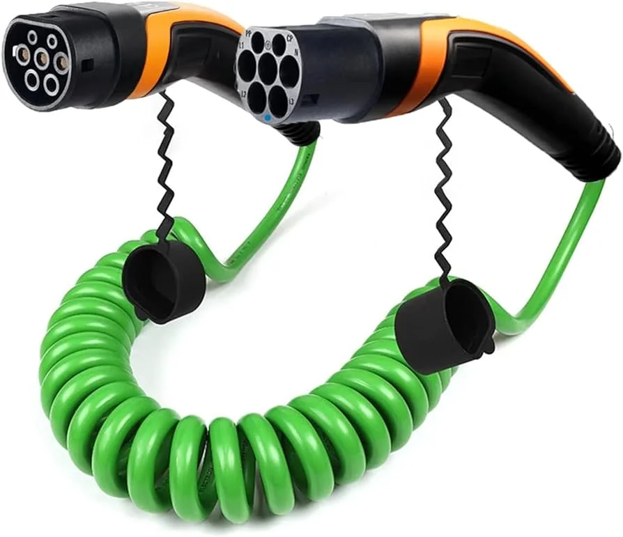 Iec 62196-2 Ev Charging Coiled Cable For Stations Electric Car Green ...