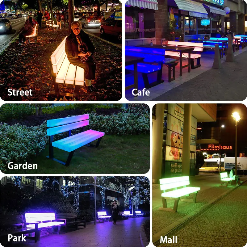 12V Garden Illumination RGB LED Park Bench for Outdoor